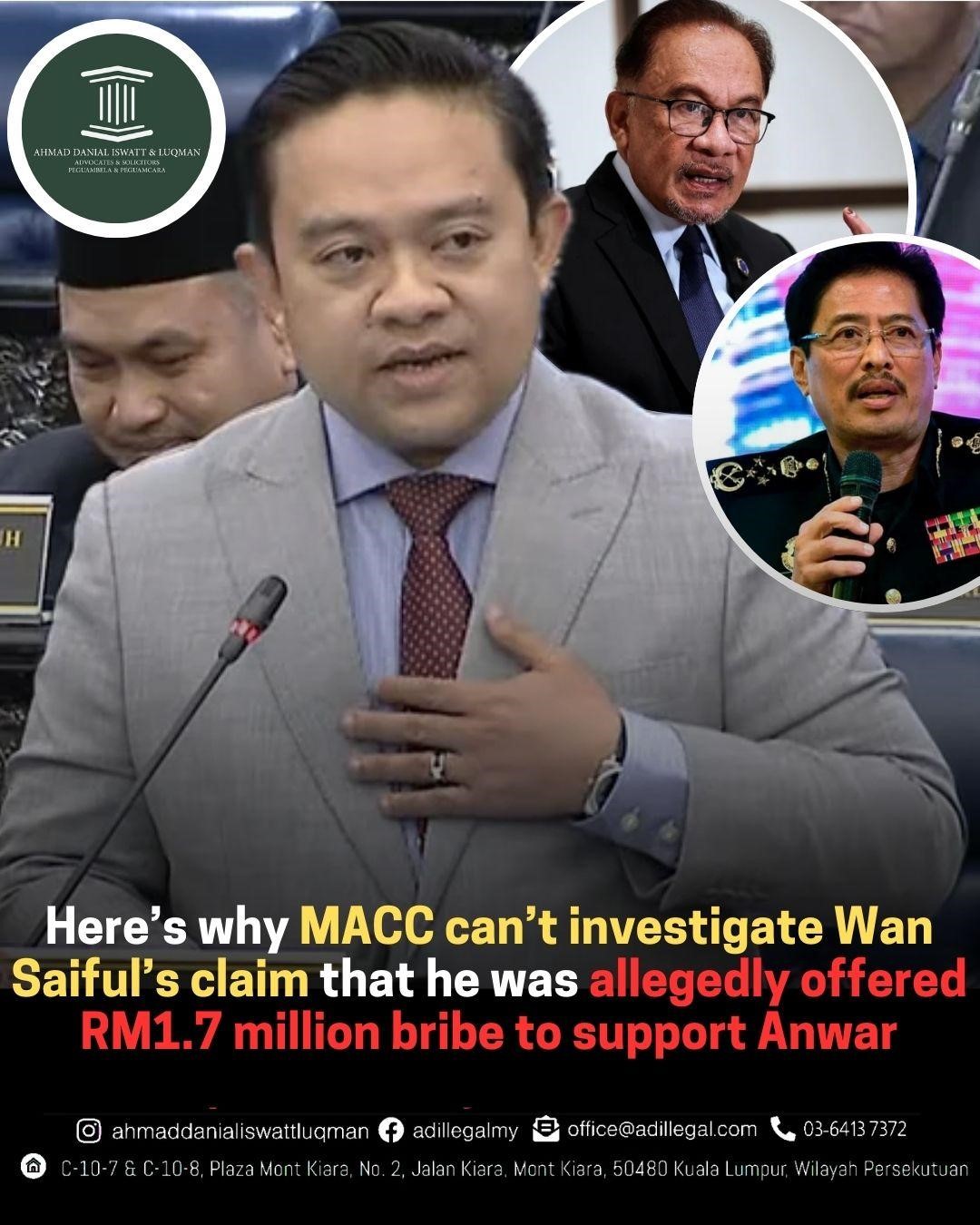 Here’s why MACC can’t investigate Wan Saiful’s claim that he was ...