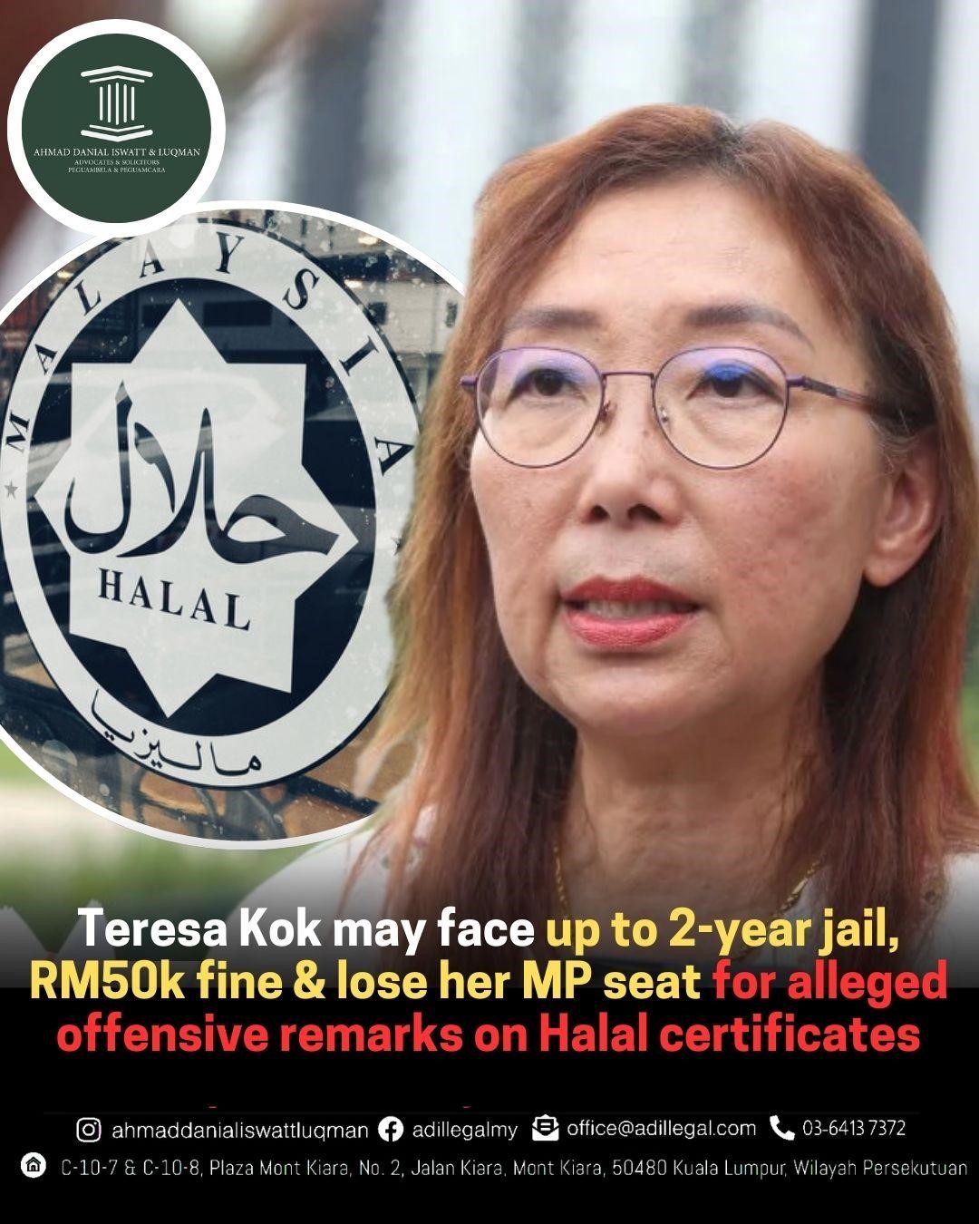 Teresa Kok may face up to 2-year jail, RM50k fine & lose her MP seat for alleged offensive ...